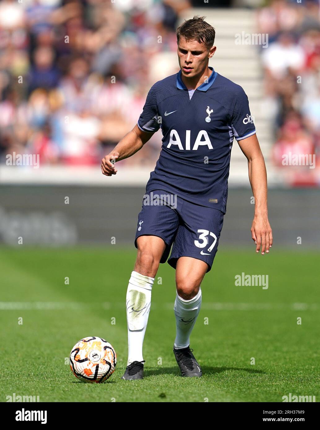 Tottenham Hotspur's Mickey van de Ven in action during the Premier ...