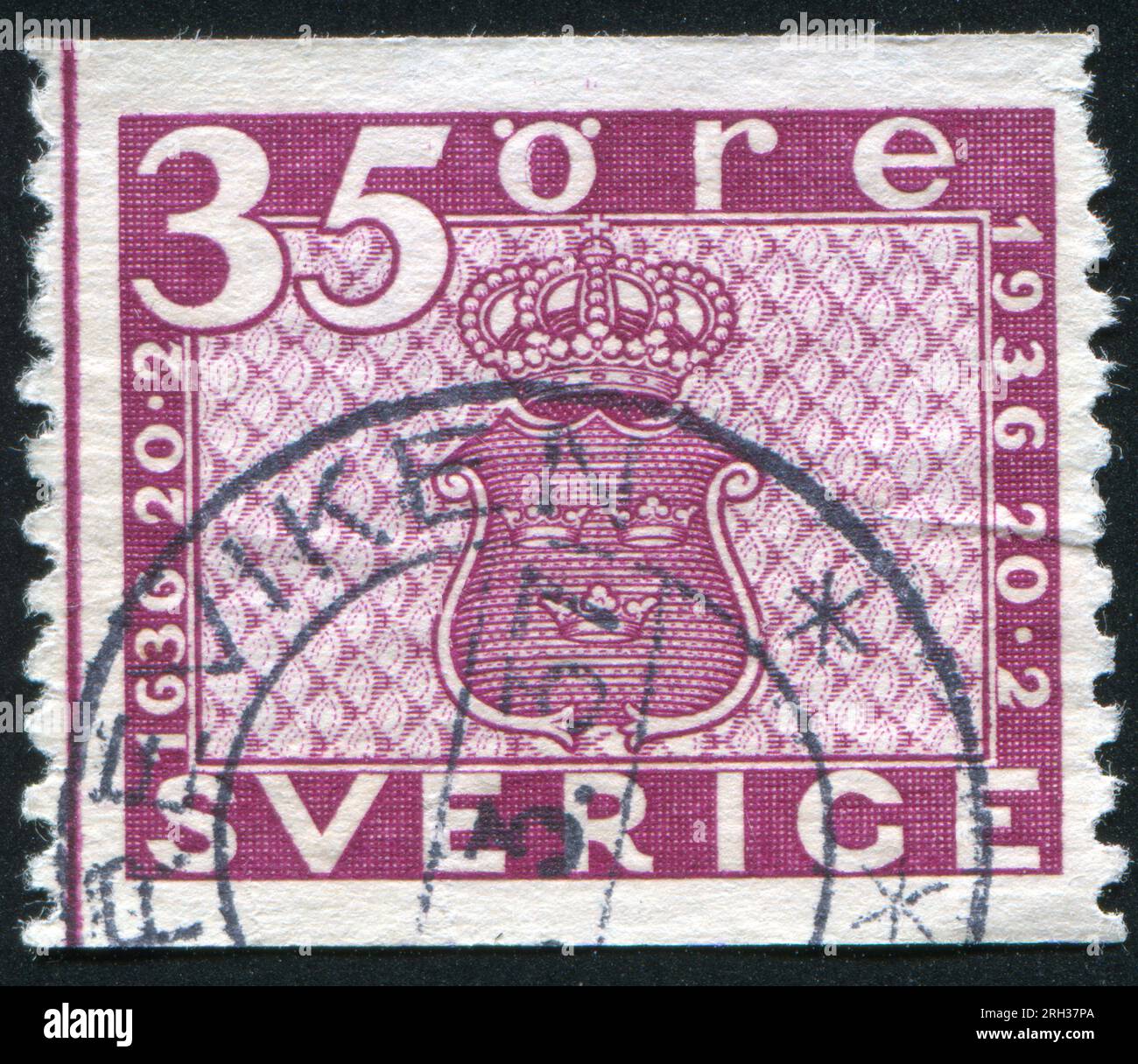 SWEDEN - CIRCA 1936: stamp printed by Sweden, shows Coat of Arms, circa ...