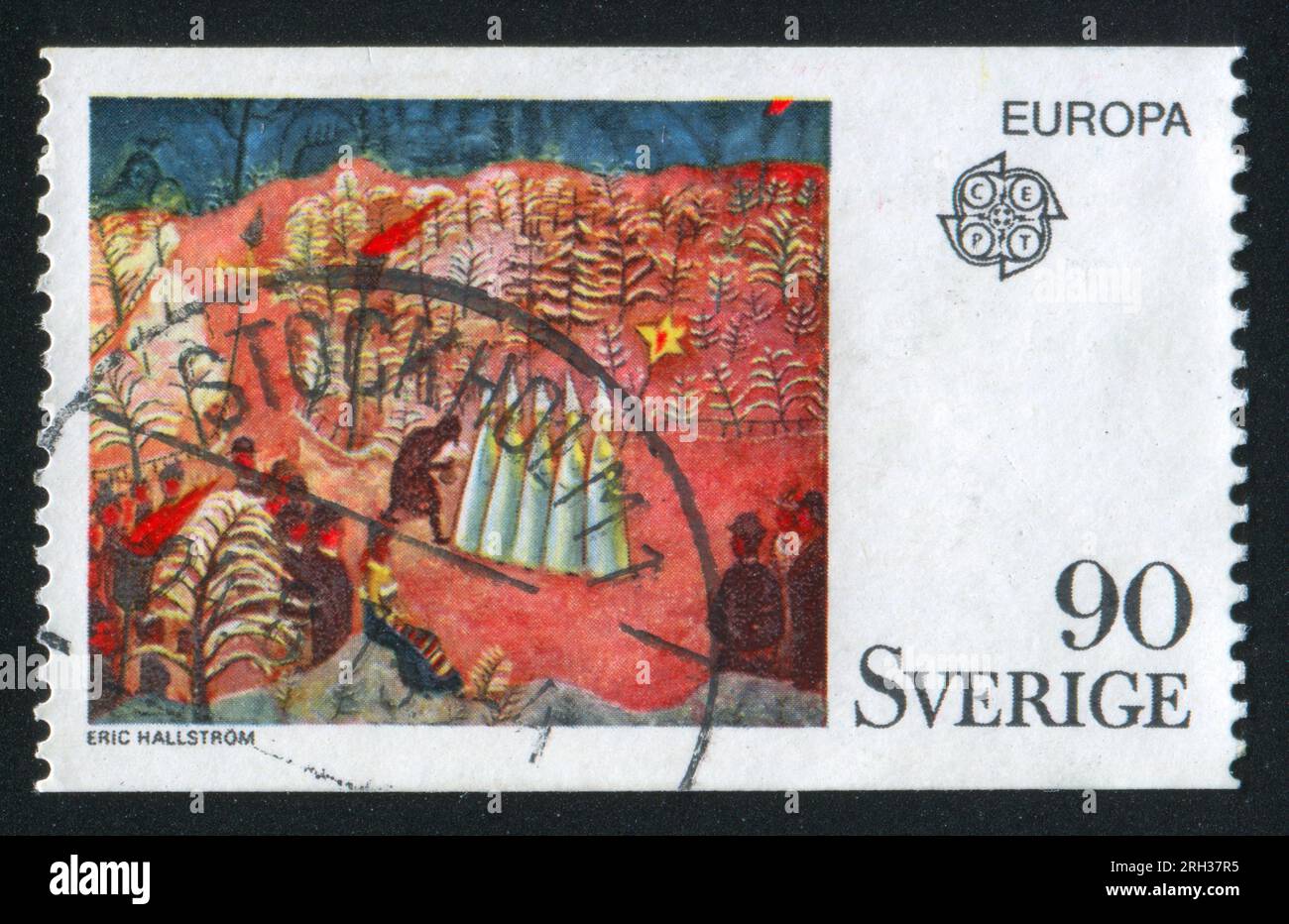 SWEDEN - CIRCA 1975: stamp printed by Sweden, shows New Year’s Eve at ...