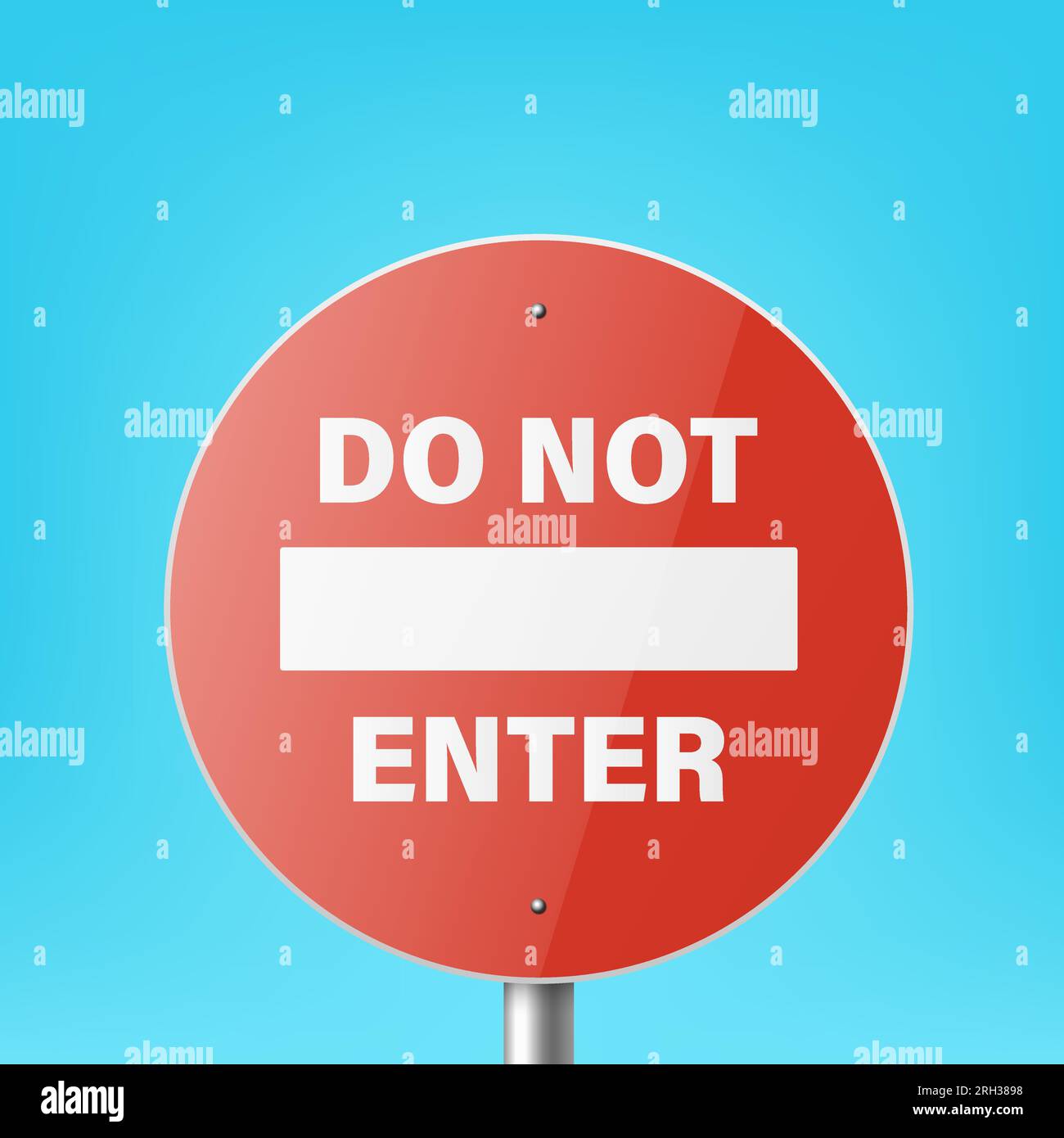 Vector Red and White Round Prohibition Sign Icon - Do not Enter. Stop ...