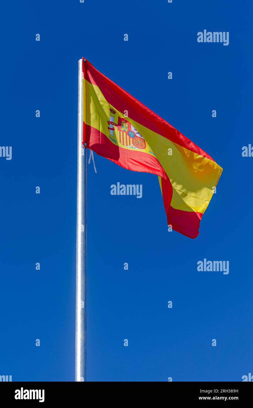 Spanish flag waving in the wind Stock Photo - Alamy