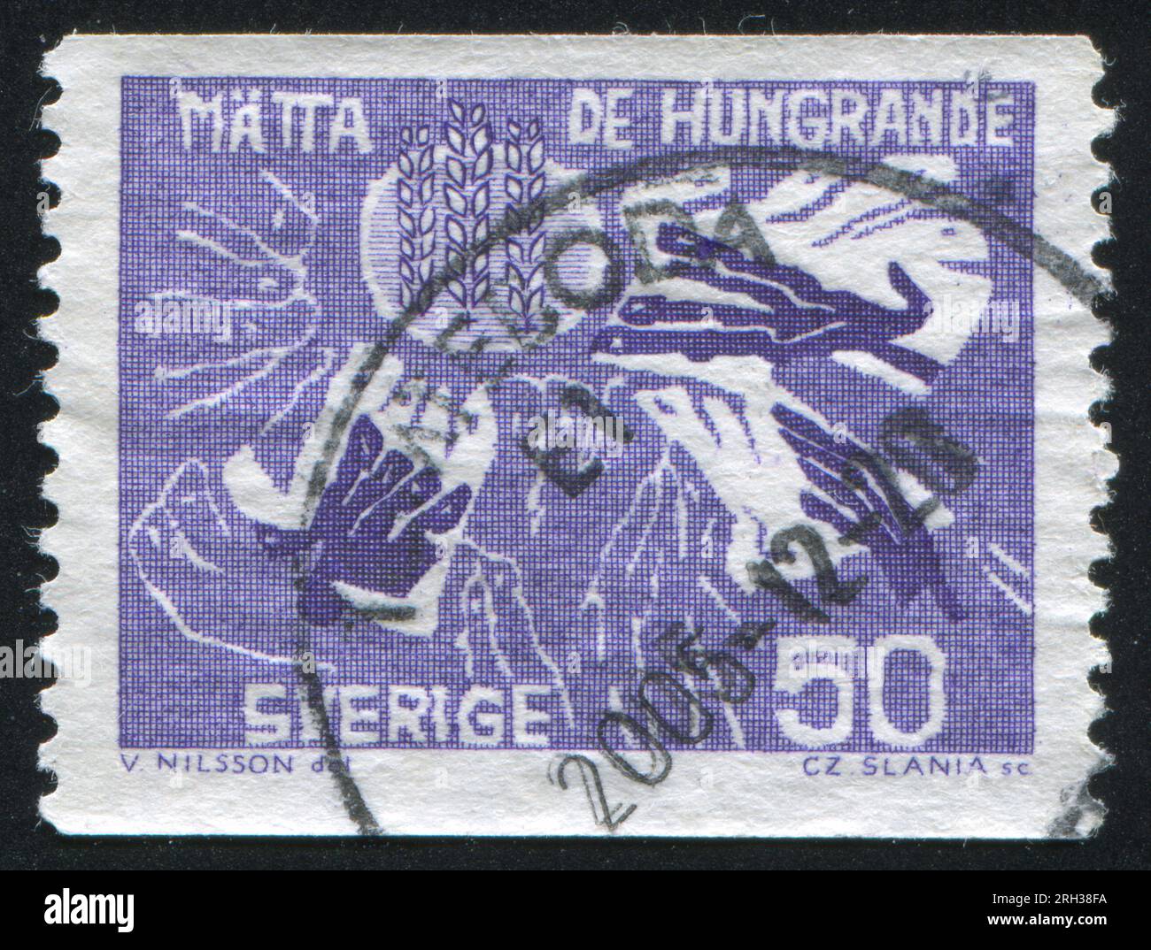 SWEDEN - CIRCA 1963: stamp printed by Sweden, shows Wheat Emblem and ...
