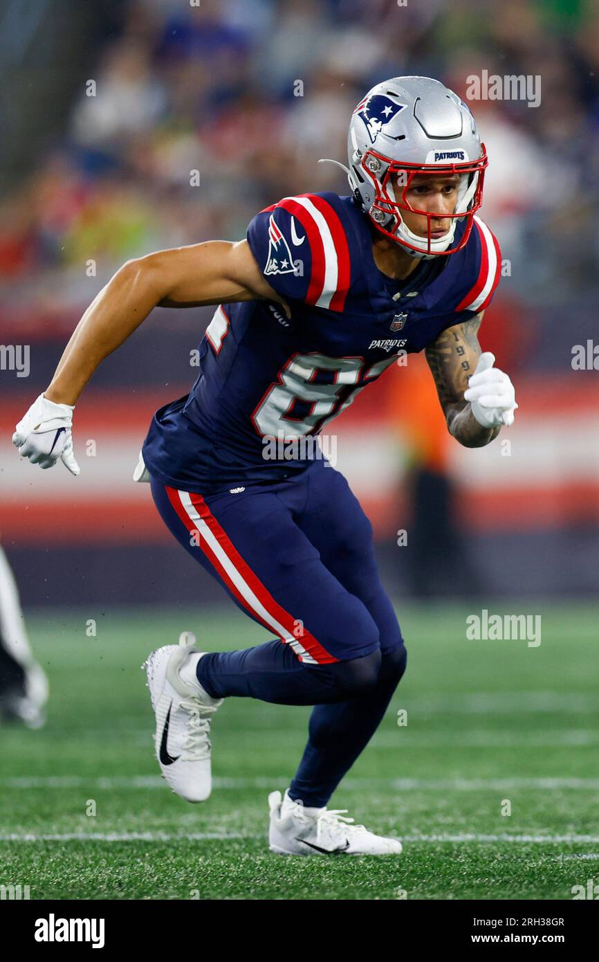 New England Patriots wide receiver Tre Nixon (82) runs a route during ...