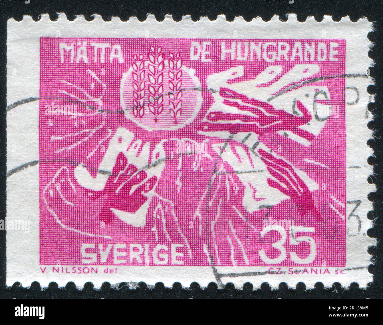 SWEDEN - CIRCA 1963: stamp printed by Sweden, shows Wheat Emblem and ...