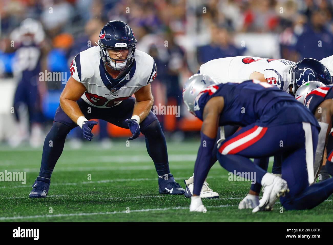 Houston Texans tight end Mason Schreck (86) lines up at the line of ...