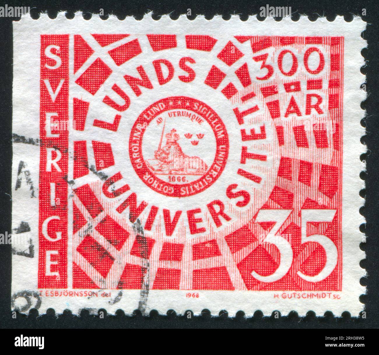 SWEDEN - CIRCA 1968: stamp printed by Sweden, shows Seal of Lund ...
