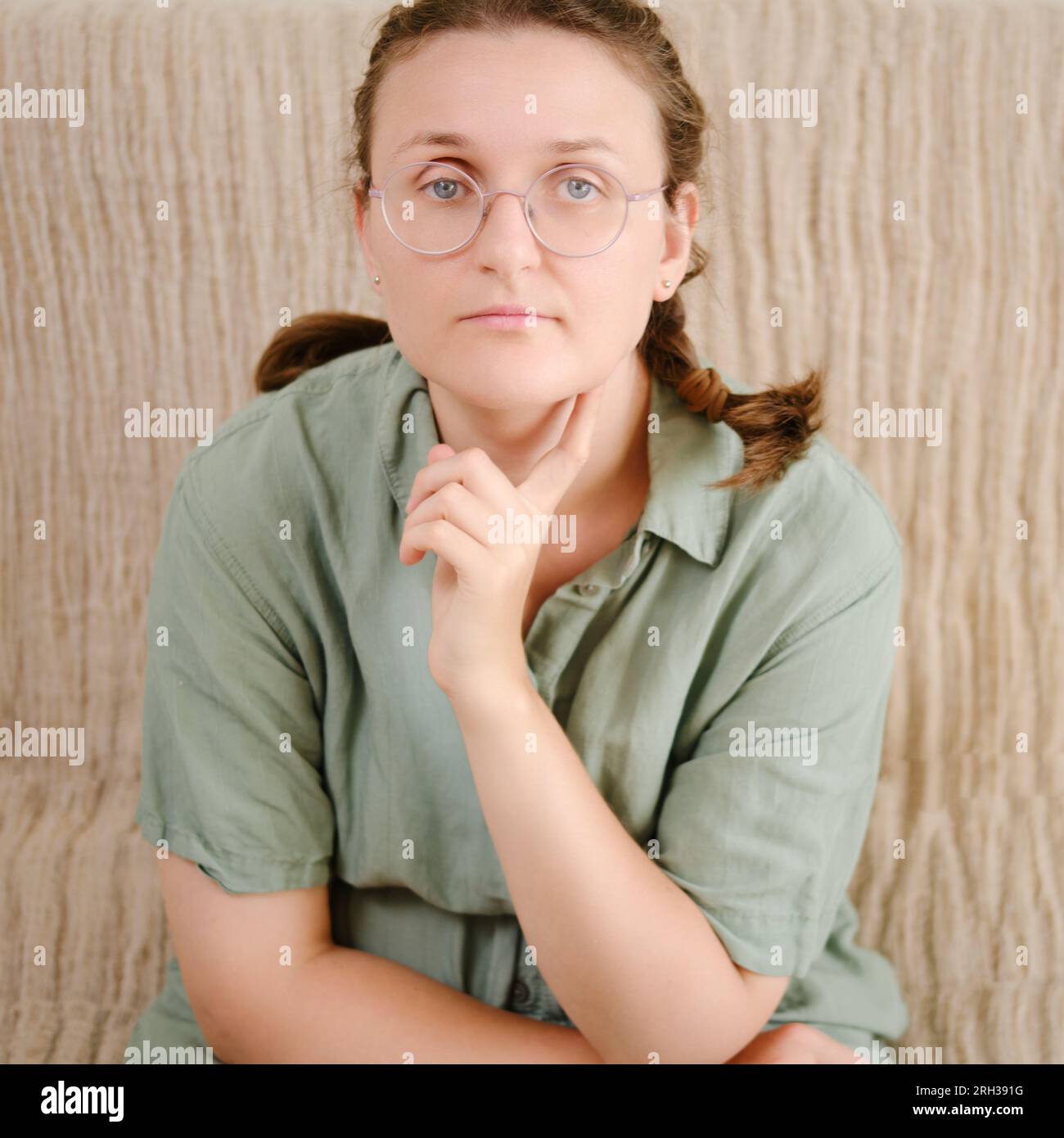 Woman indoor unhappy 40s hi-res stock photography and images - Alamy