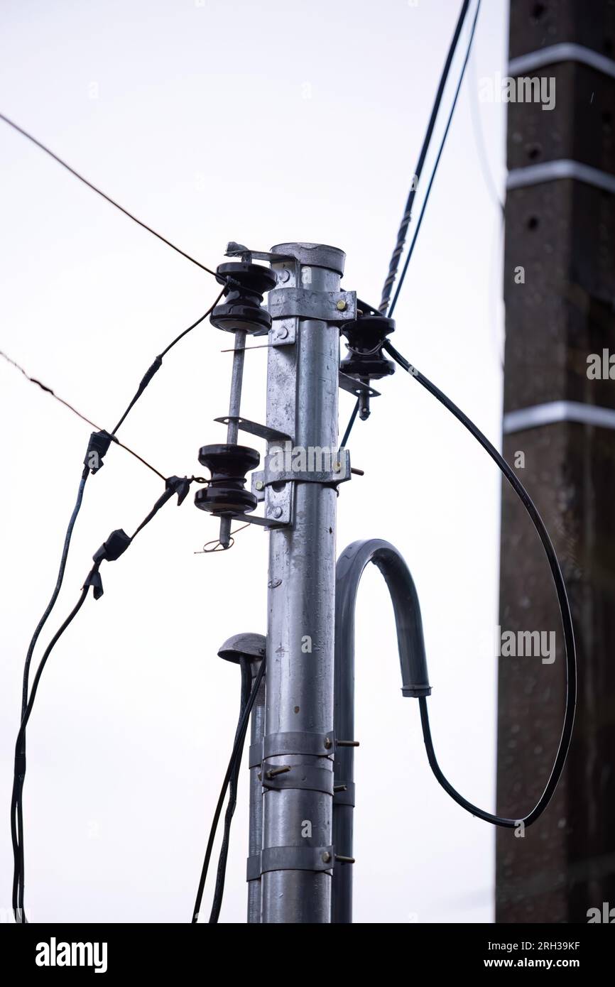 residential single-phase electrical consumption register metal pole ...