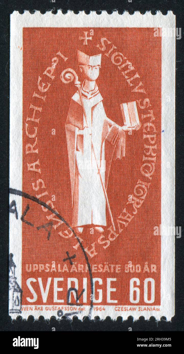 SWEDEN - CIRCA 1964: stamp printed by Sweden, shows Seal of Archbishop ...
