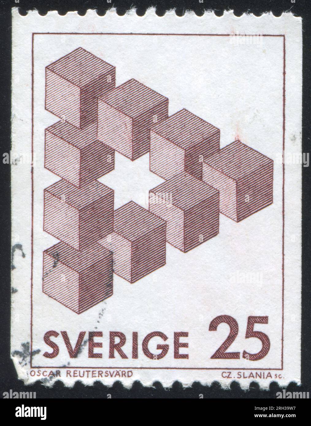 SWEDEN - CIRCA 1982: stamp printed by Sweden, shows Geometric figures ...