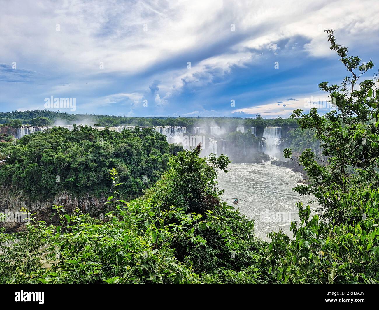 Iguazu Falls, the largest series of waterfalls of the world, located at ...