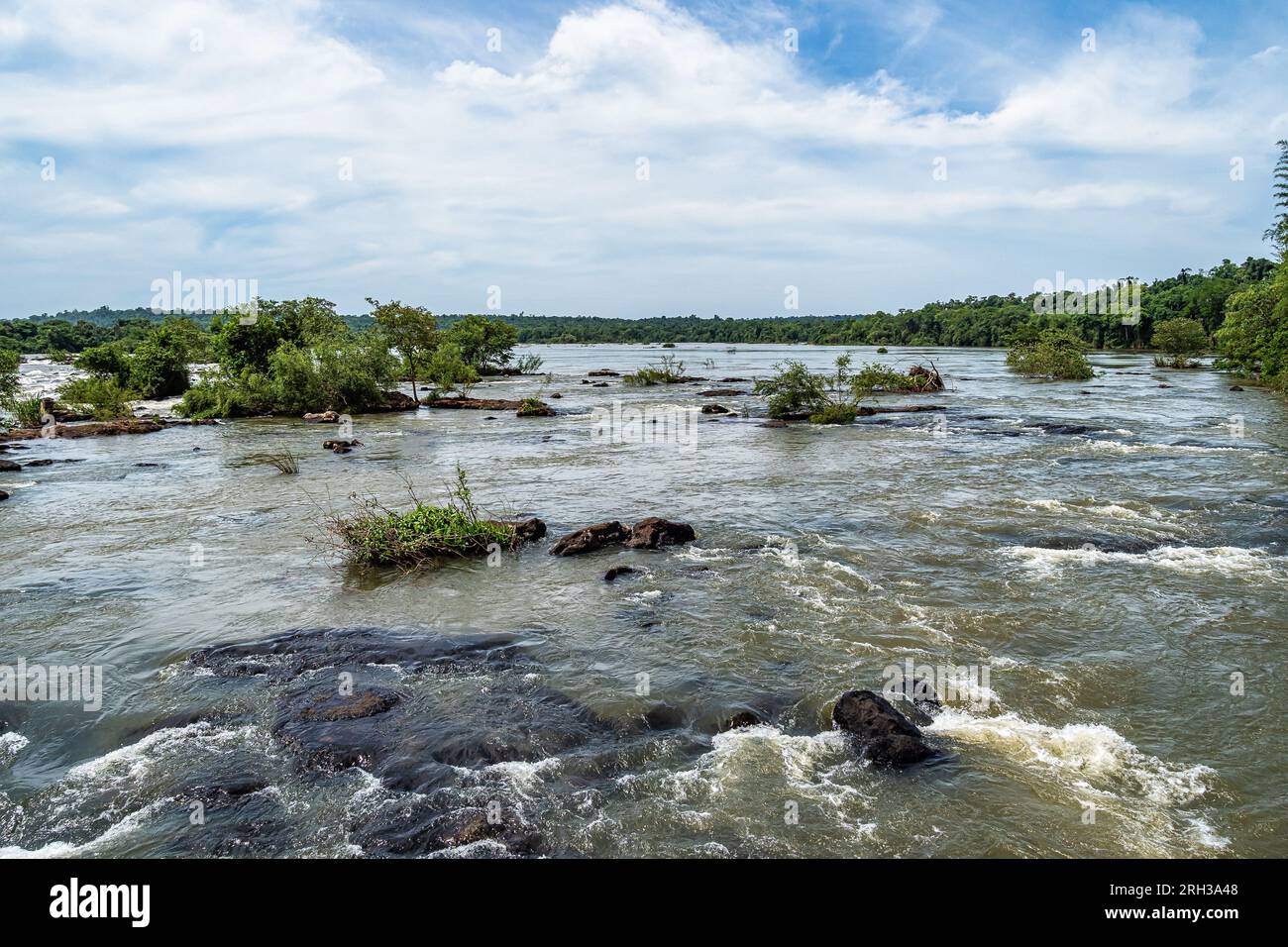 Iguazu Falls, the largest series of waterfalls of the world, located at ...