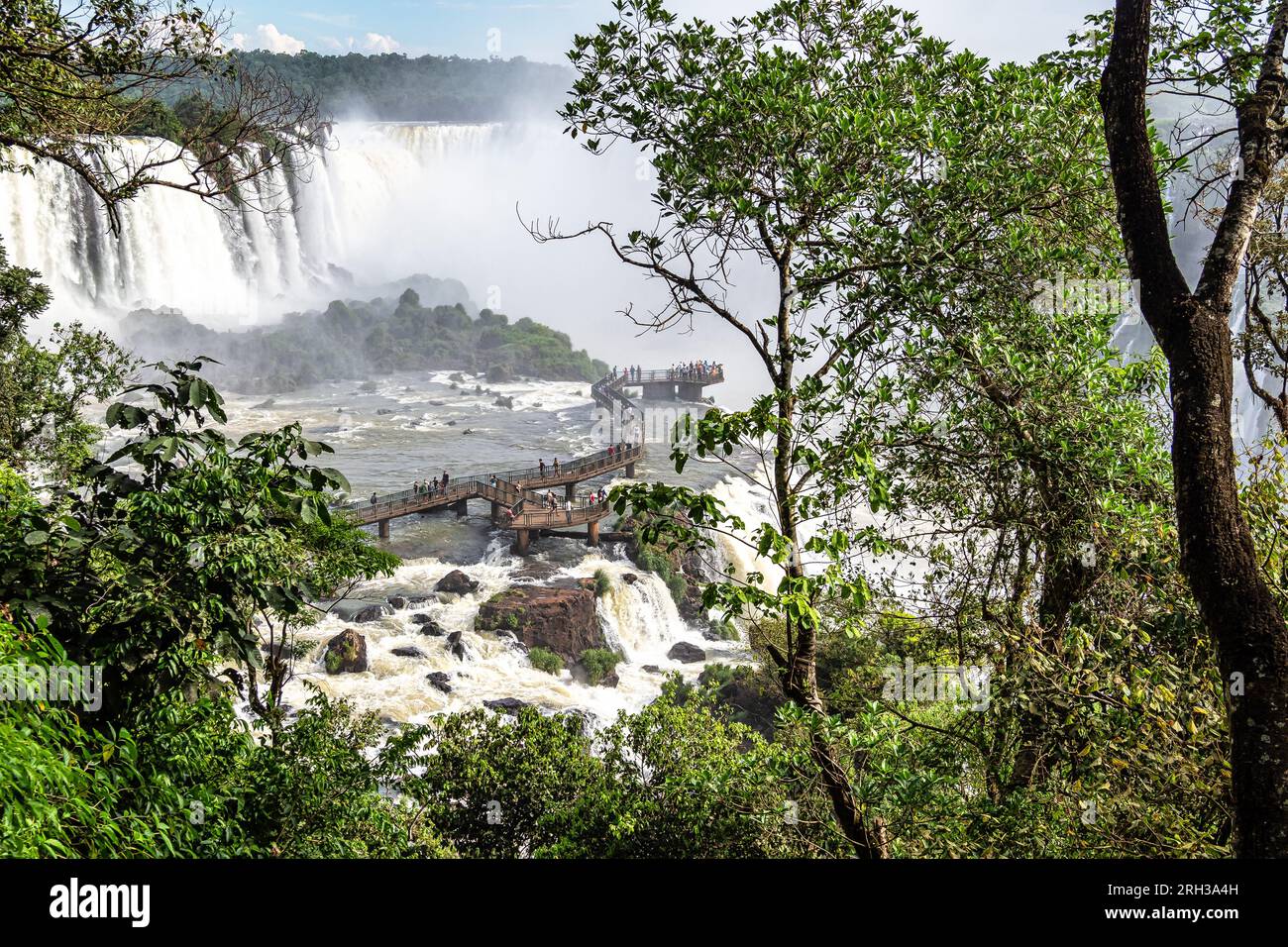 Iguazu Falls, the largest series of waterfalls of the world, located at ...