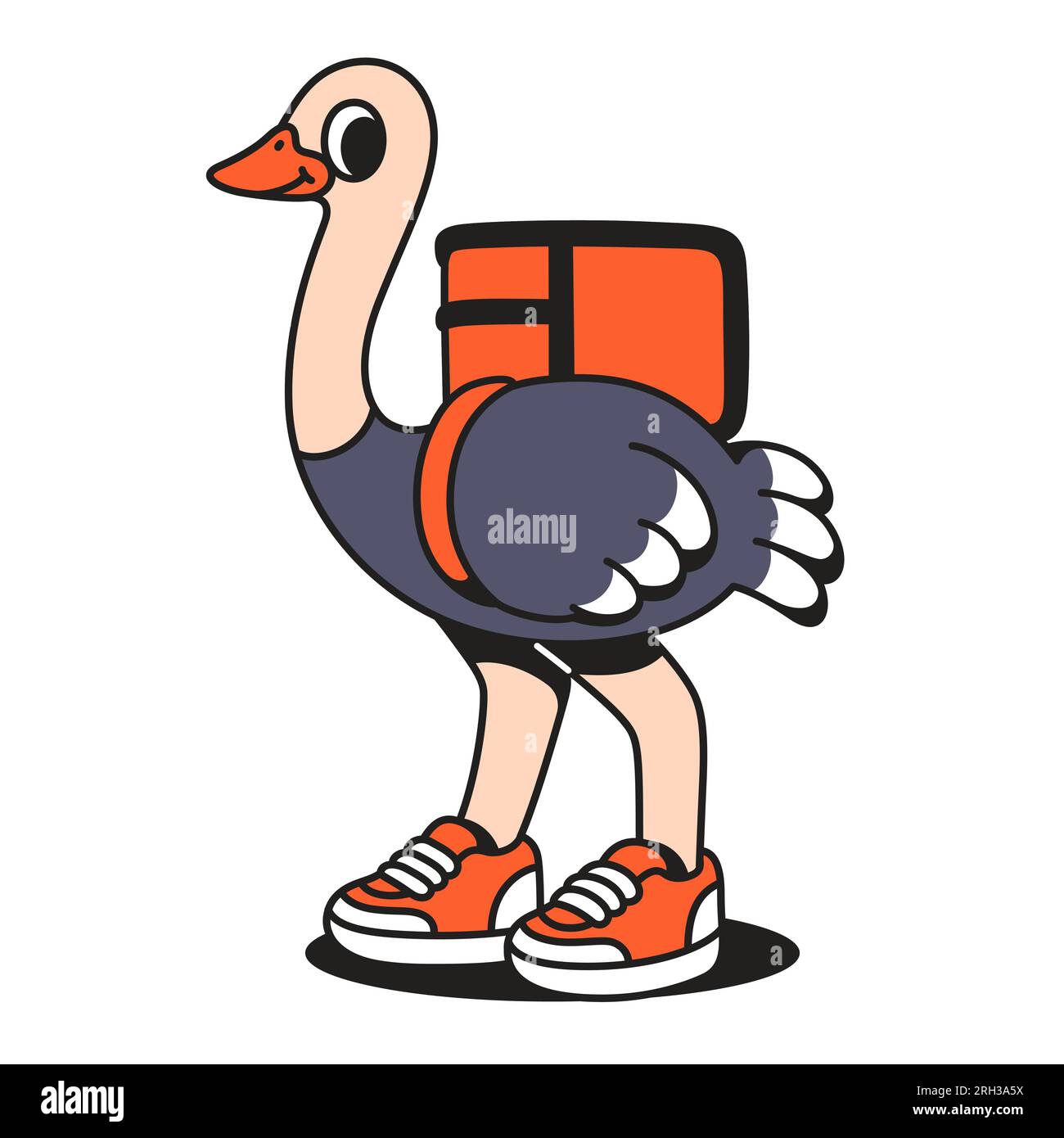 Smiling food delivery courier Stock Vector Images - Alamy