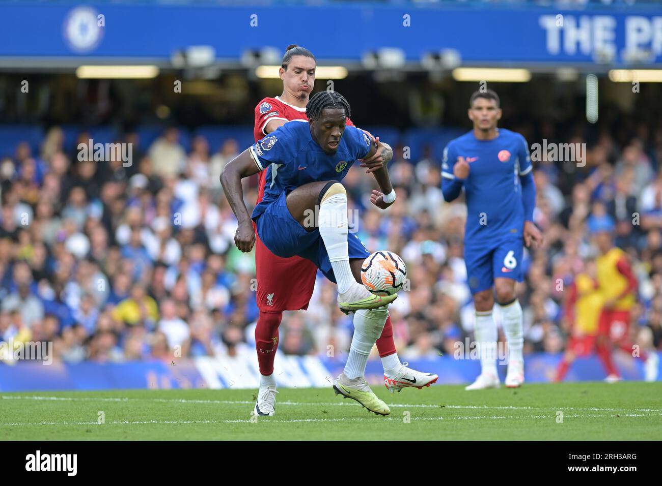 London, UK. 13th Aug, 2023. London UK 13 Aug 23. Axel Disasi of Chelsea ...