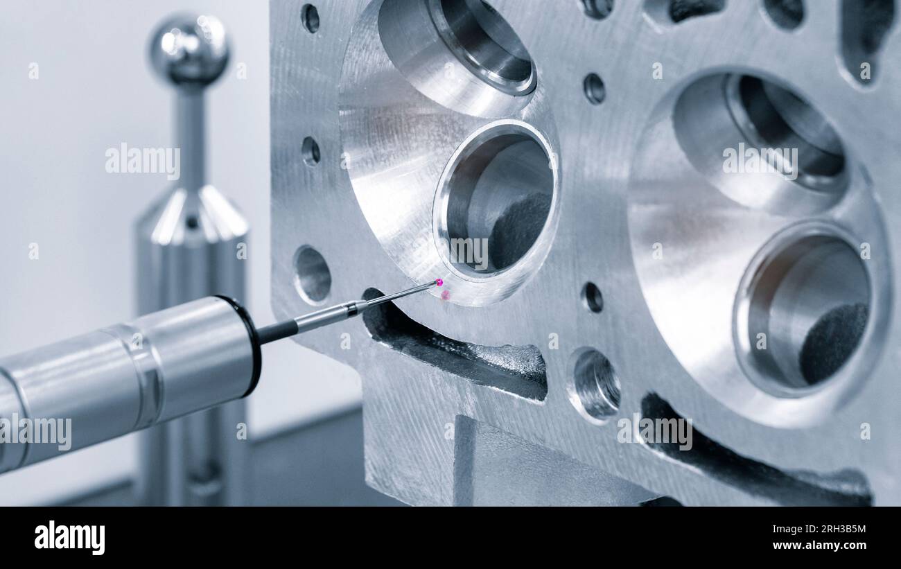 Quality control on milling CNC machine, coordinate measuring machine ...