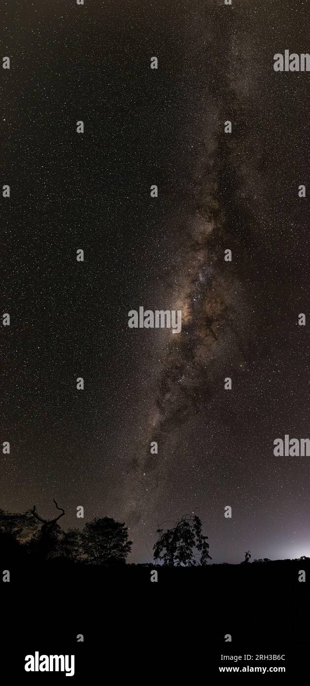 open starry night sky angled astrophotography space long exposure Stock ...