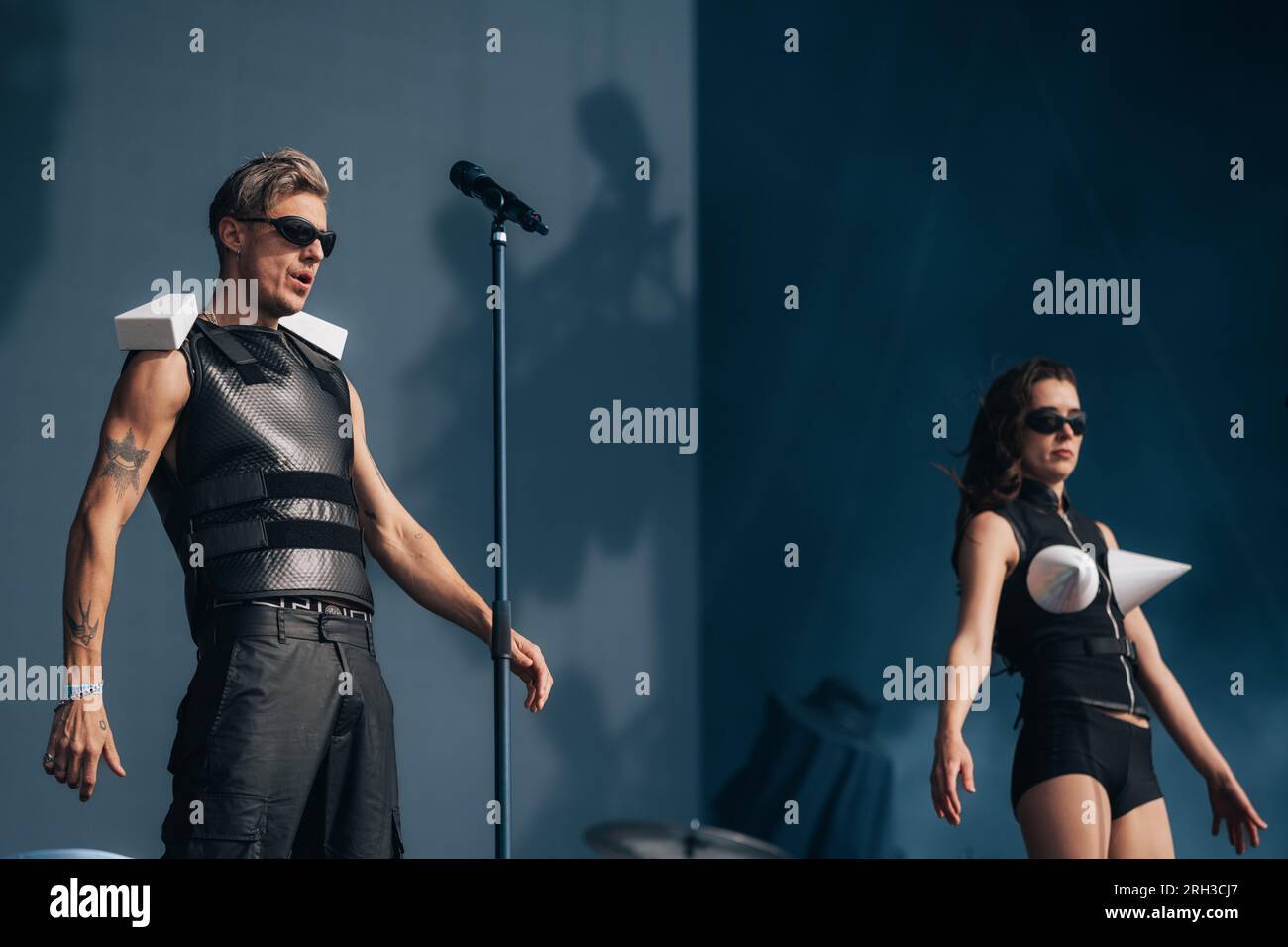 Newquay, Cornwall, UK. 12/08/2023. Confidence Man performing at ...