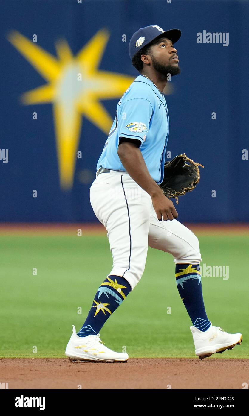 Tampa Bay Rays shortstop Osleivis Basabe against the Cleveland ...