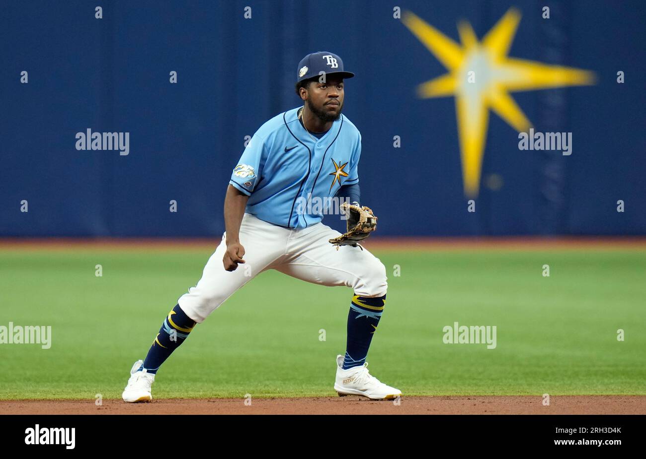 Tampa Bay Rays shortstop Osleivis Basabe against the Cleveland ...