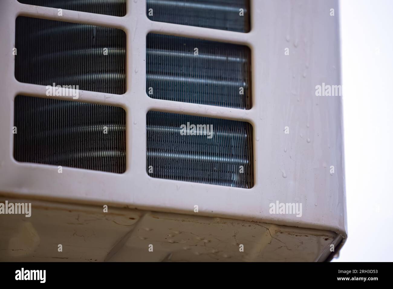 Condenser unit radiator of air conditioner with selective focus Stock ...