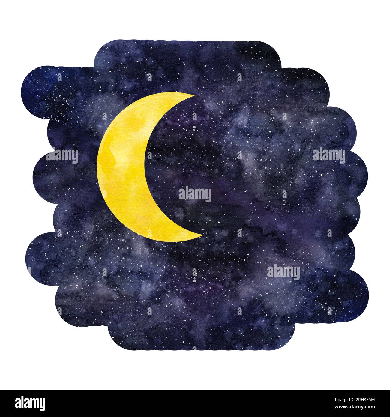 Crescent Moon of the night sky. Planet solar system. Cosmos space ...