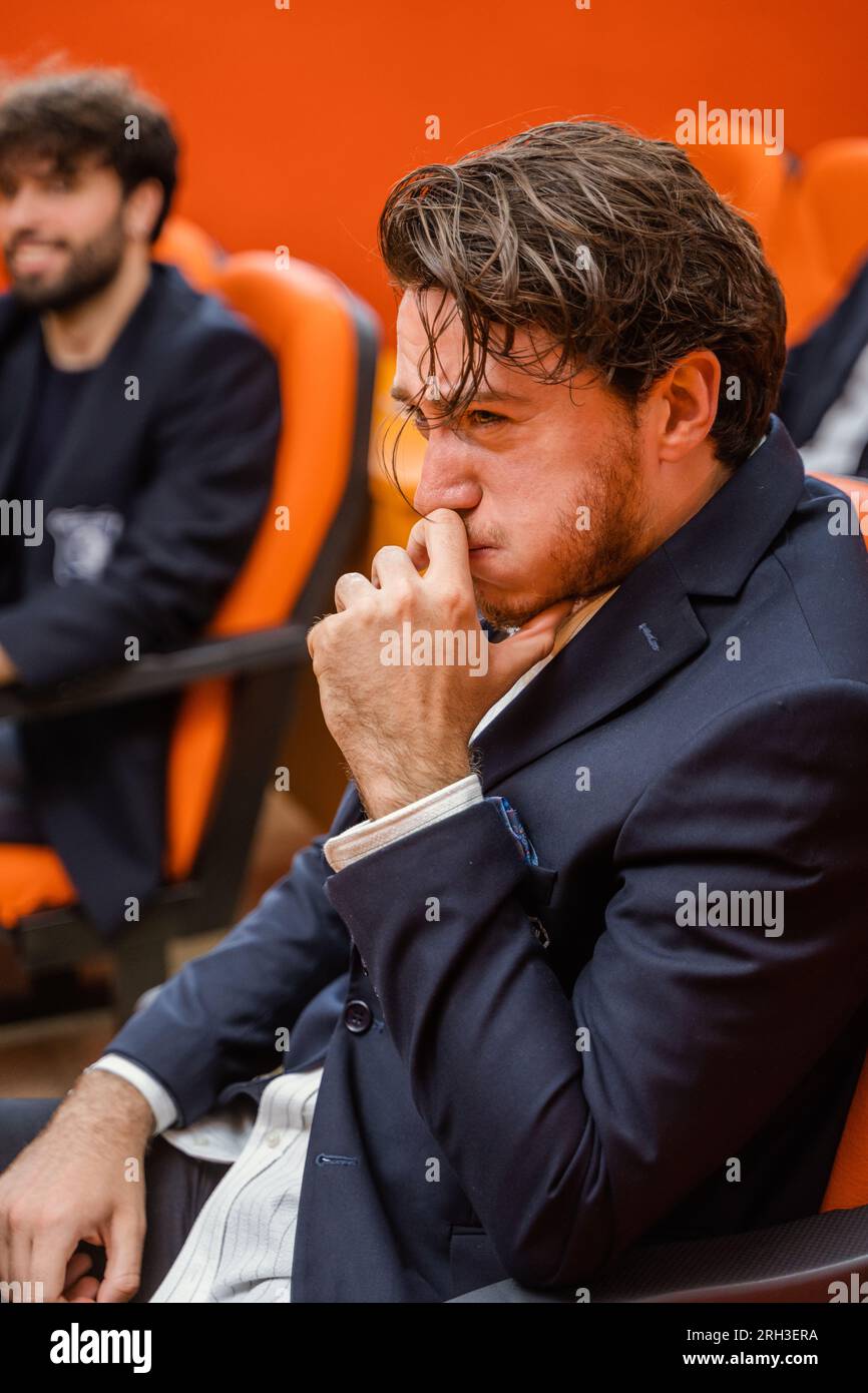 Stressed student looking disturbed and anxious while attending a ...