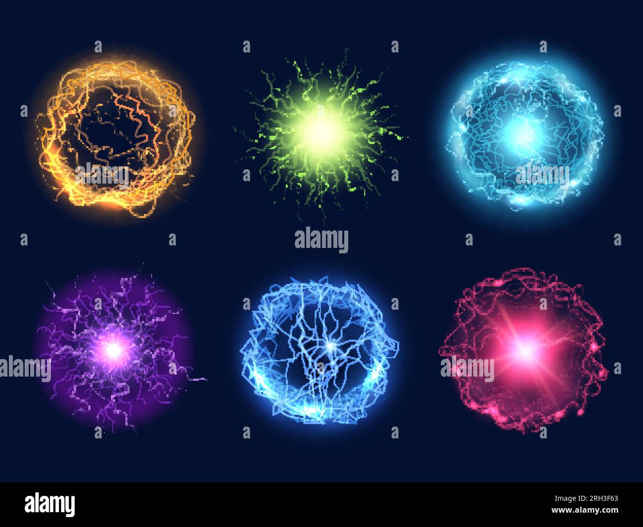 Energy sphere. Realistic lighting power of electric or thunder ...