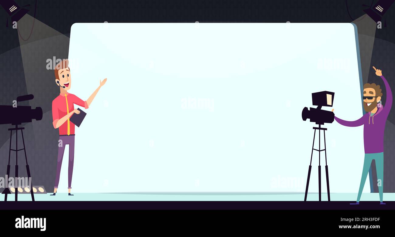 Tv entertainment. empty background with TV leader making video show ...