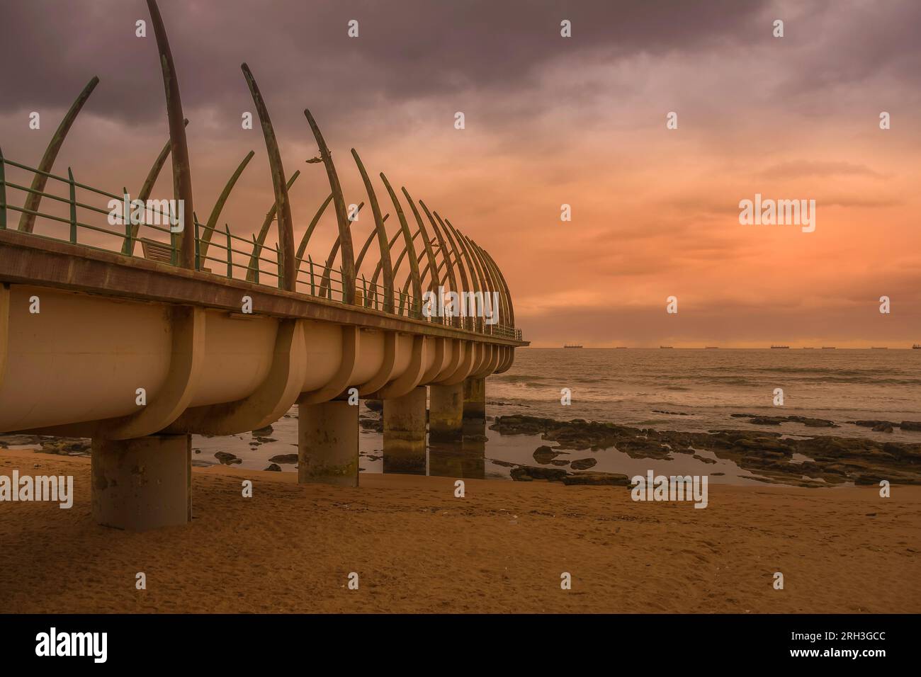 Umhlanga whalebone pier seascape in Umhlanga rocks Durban north Stock ...
