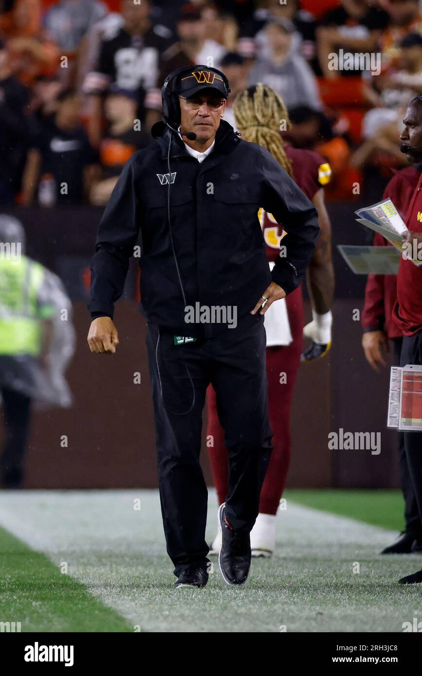 Washington Commanders head coach Ron Rivera walks on the sideline ...