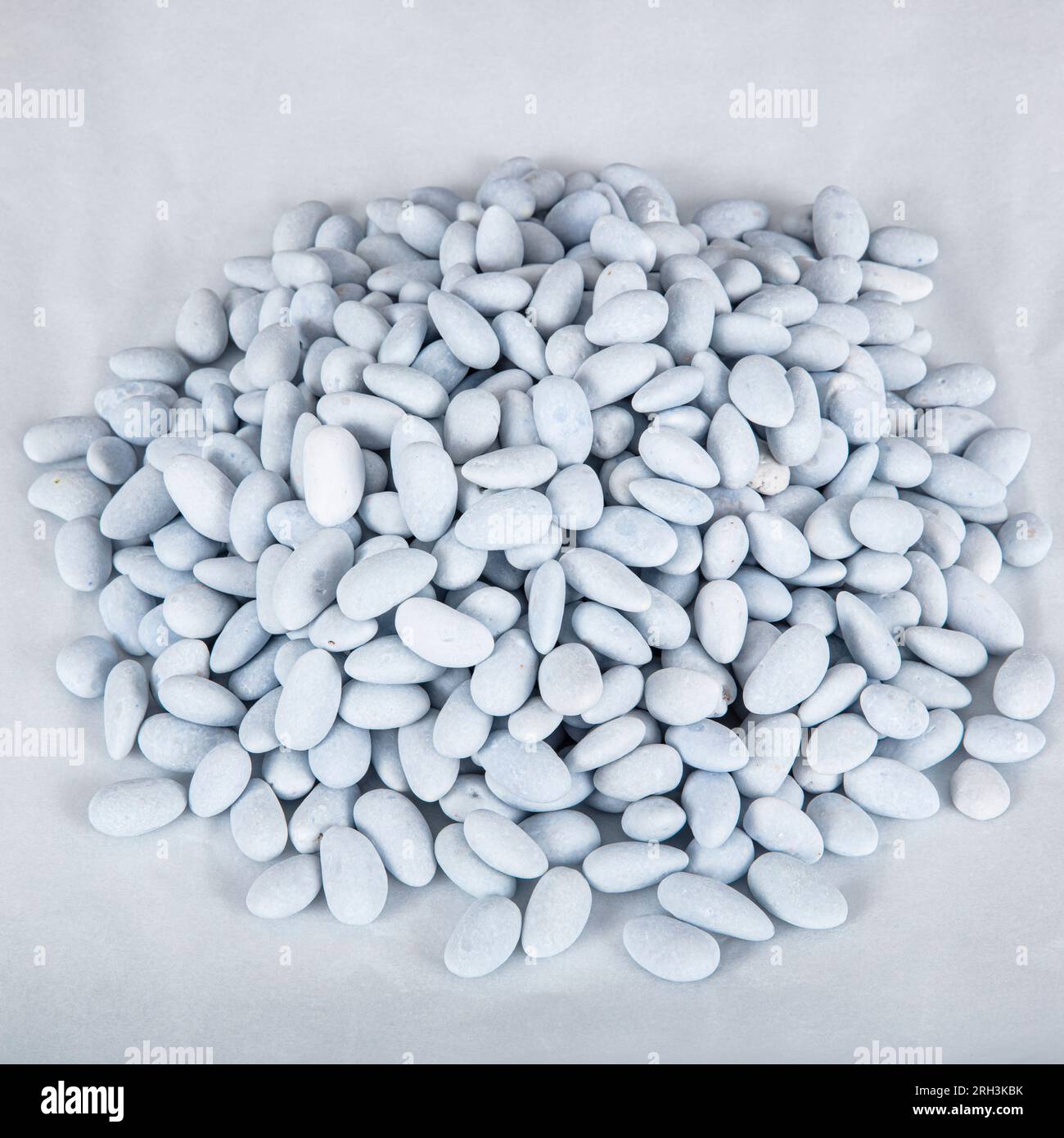 Mardin almond candy. Turkish Badem Sekeri, almond, top view of blue ...