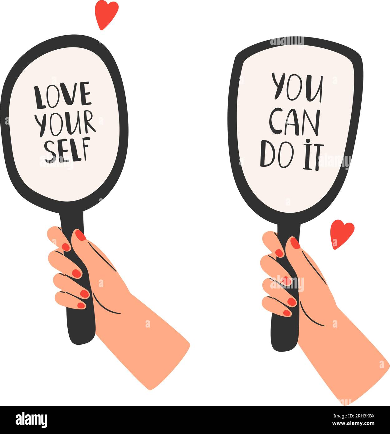 Self acceptance concept, love yourself. Self esteem vector illustration ...