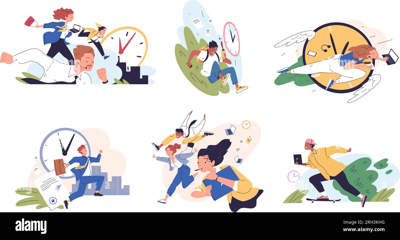 People running in panic Stock Vector Images - Alamy