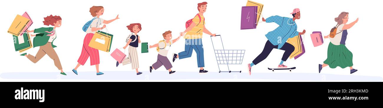 Black friday shopping crowd Stock Vector Images - Alamy