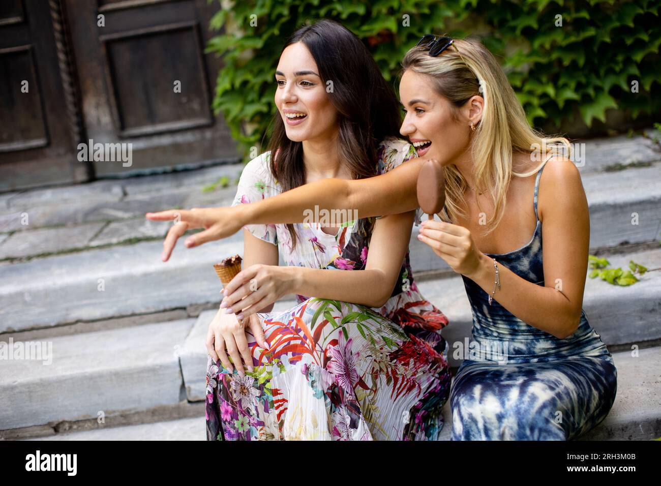 Old lady eating ice cream cone hi-res stock photography and images - Alamy