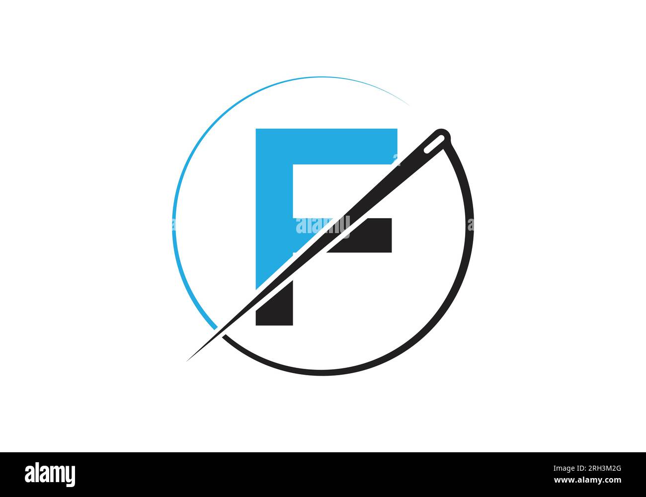 Initial Letter F With Tailor Logo, Needle and Thread Combination for ...