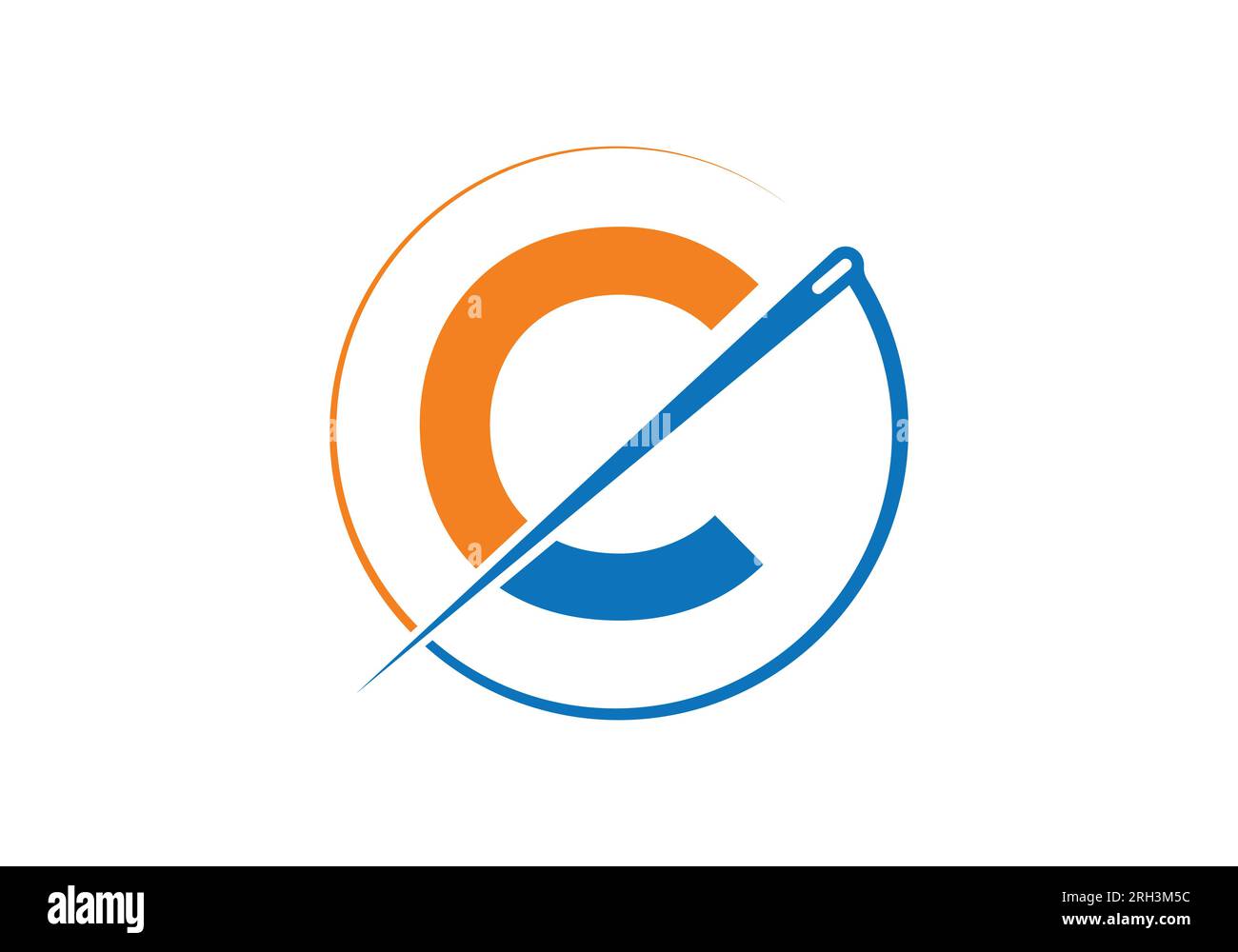 Initial Letter C With Tailor Logo, Needle and Thread Combination for ...