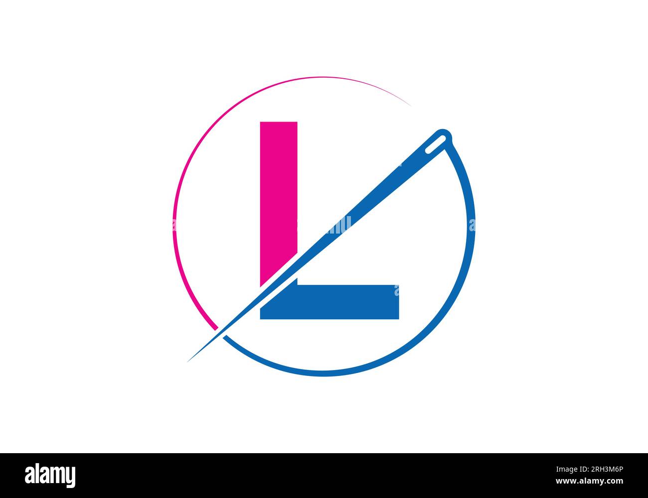 Initial Letter L With Tailor Logo, Needle and Thread Combination for ...