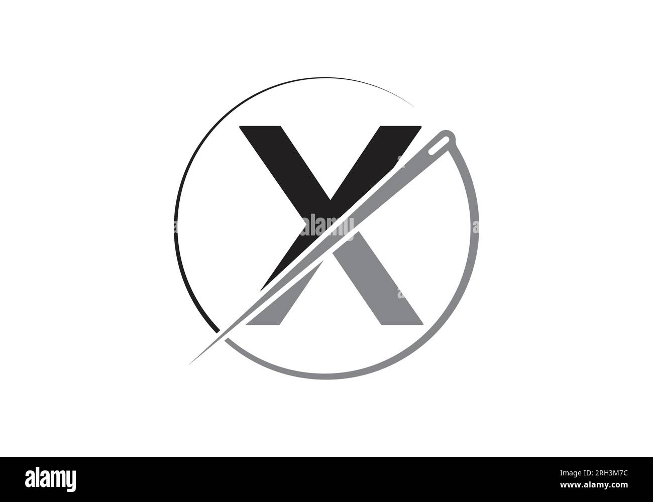 Initial Letter X With Tailor Logo, Needle and Thread Combination for ...