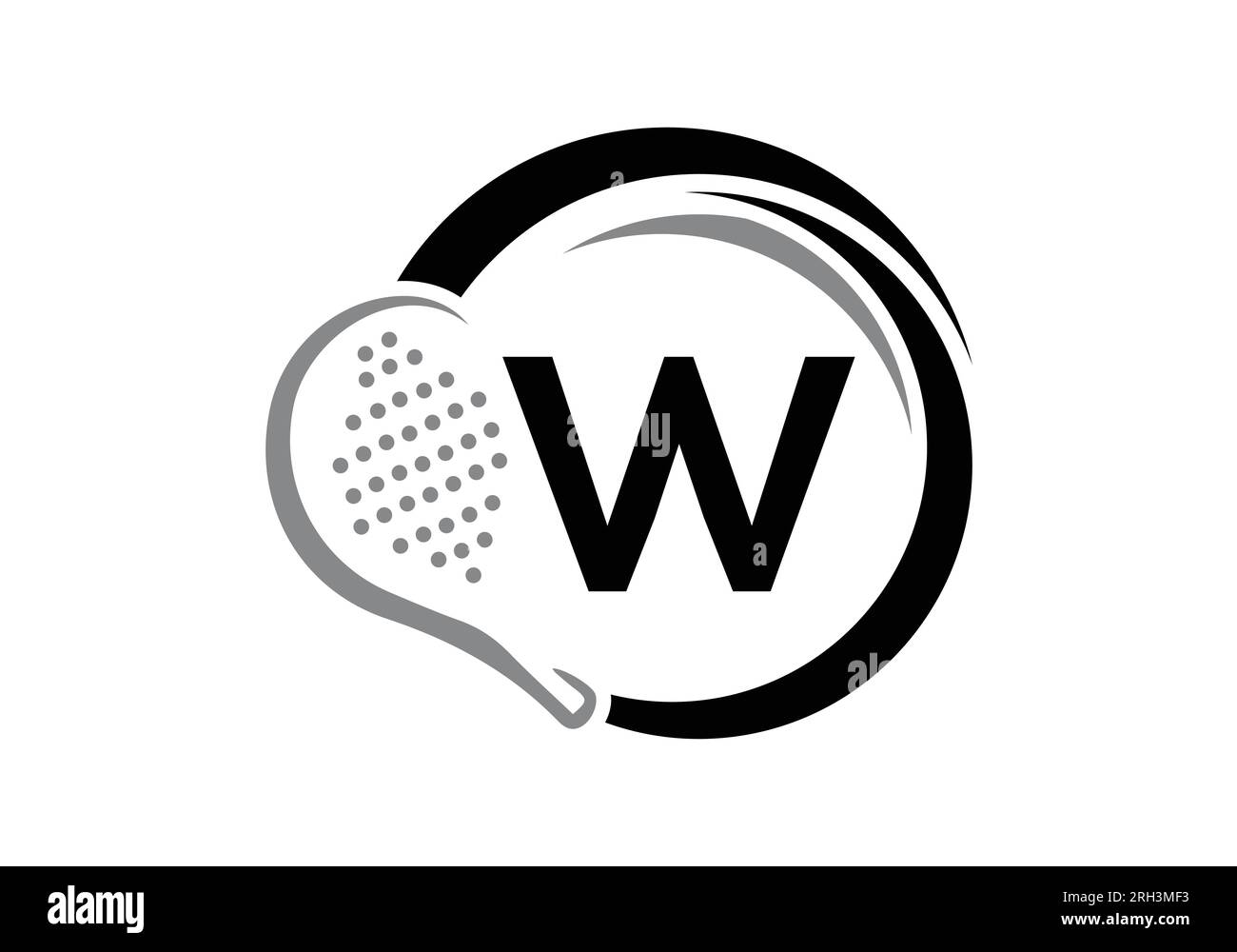 Letter W Padel Racket Logo Design Vector Template. Beach Table Tennis ...
