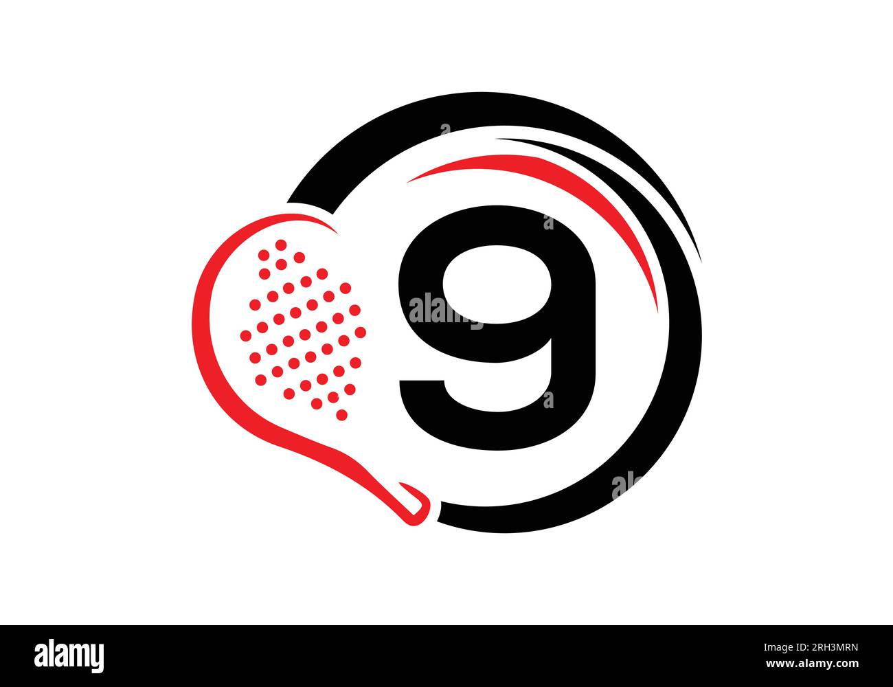 Letter 9 Padel Racket Logo Design Vector Template. Beach Table Tennis ...