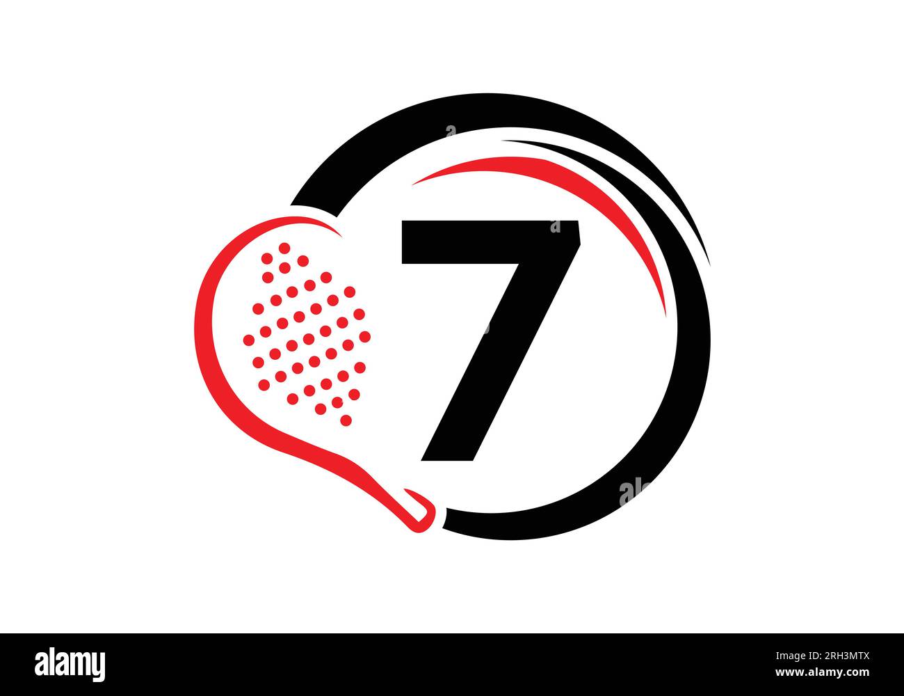 Letter 7 Padel Racket Logo Design Vector Template. Beach Table Tennis ...