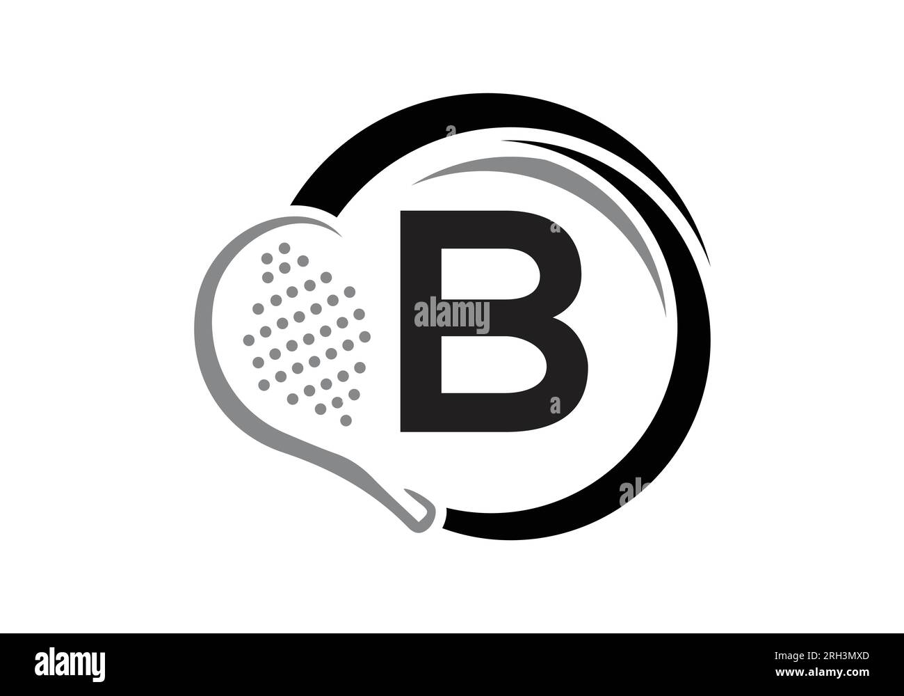 Letter B Padel Racket Logo Design Vector Template. Beach Table Tennis ...