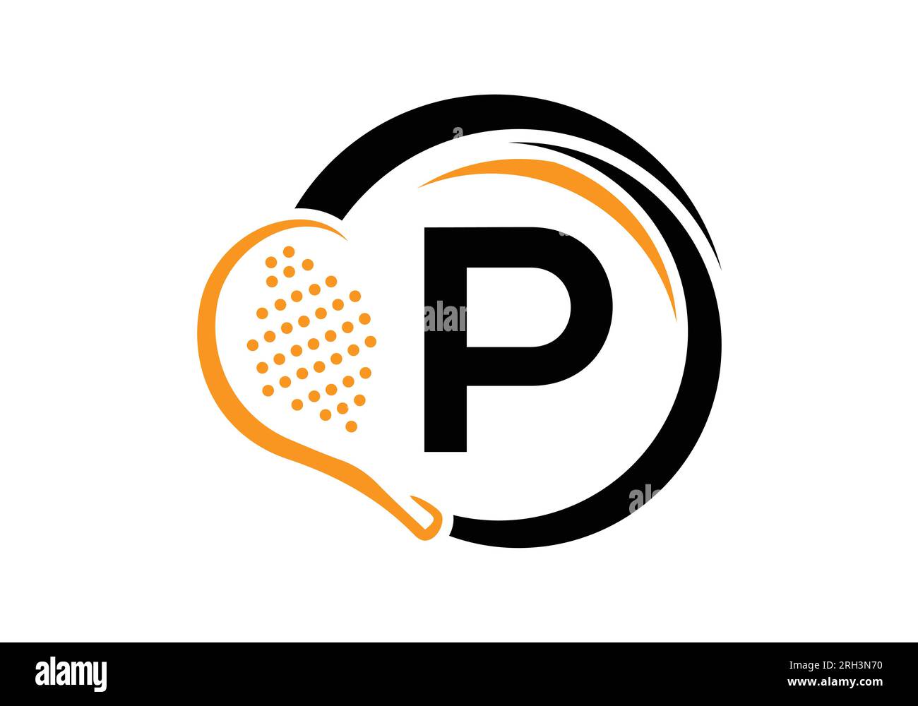 Letter P Padel Racket Logo Design Vector Template. Beach Table Tennis ...