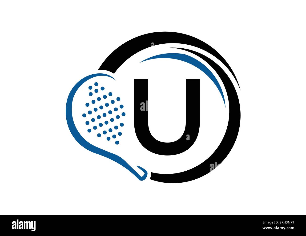 Letter U Padel Racket Logo Design Vector Template. Beach Table Tennis ...