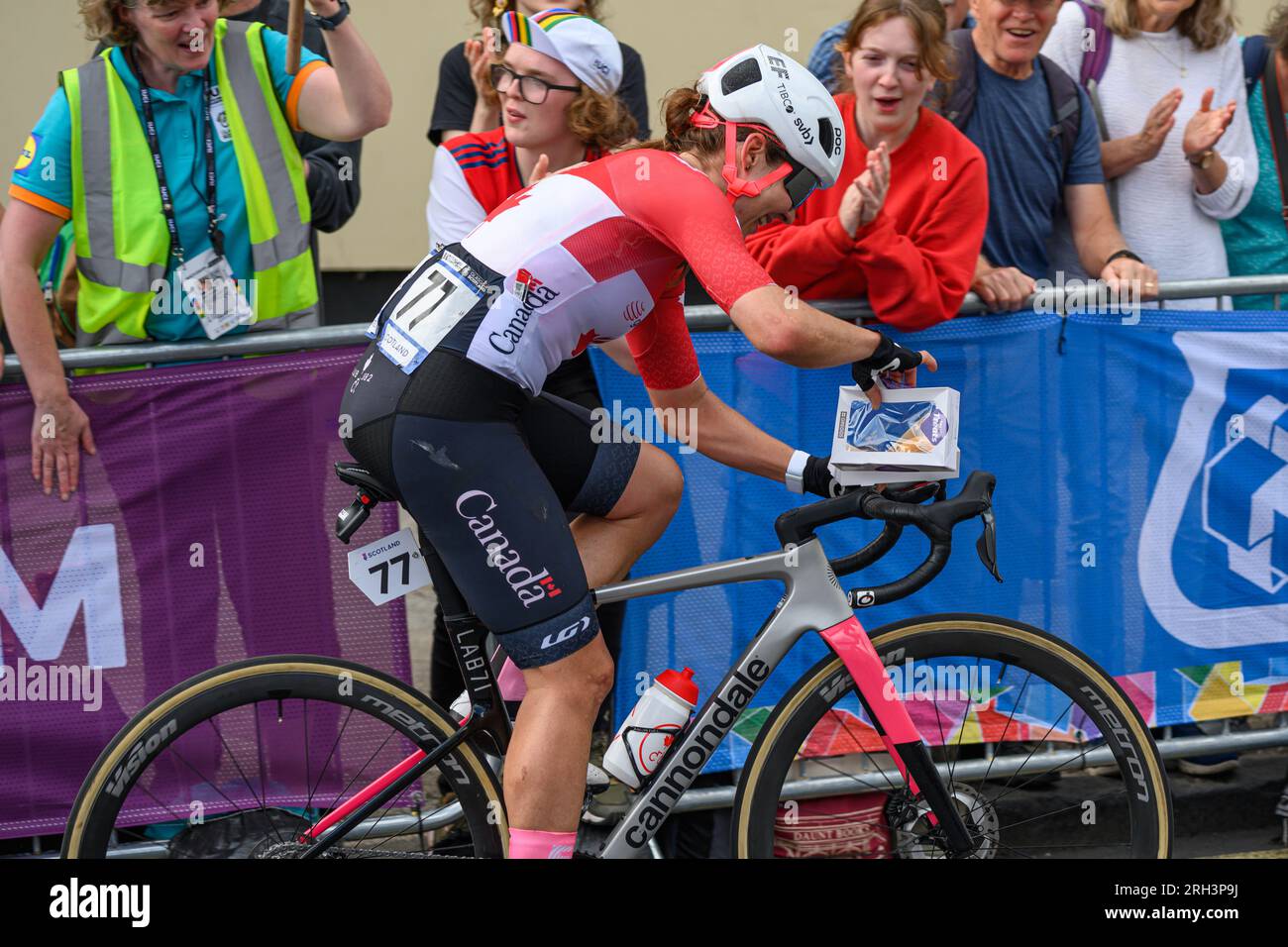 Glasgow, Scotland. 13th Aug, 2023. A Canadian competitor accepting a ...