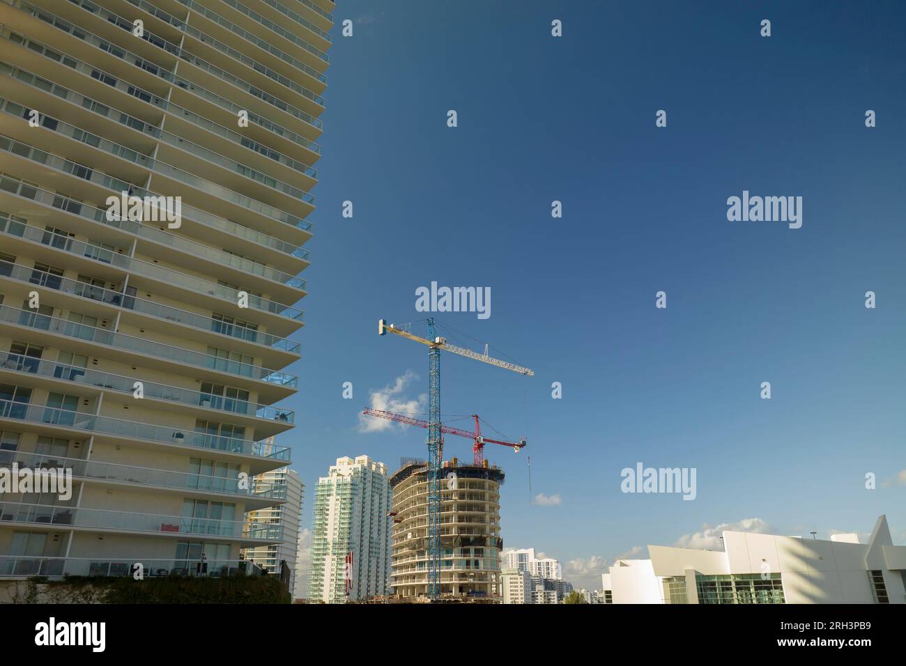 Aerial view of new developing residense in american urban area. Tower ...