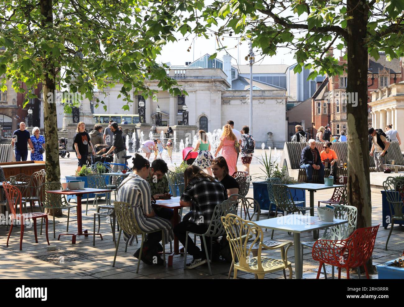 Relaxing in a cafe on Queen Victoria Square in Hull with Ferens Art ...