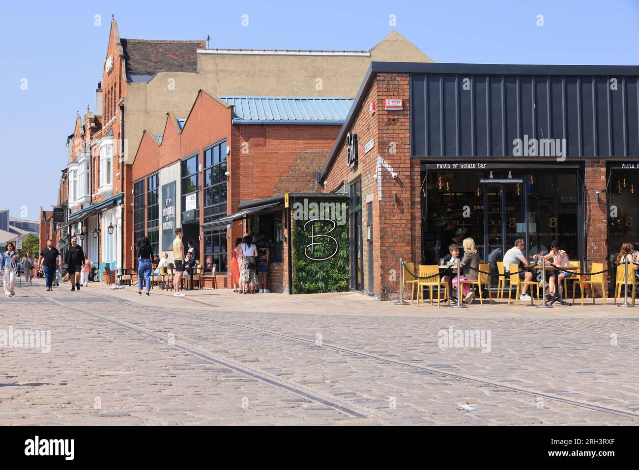 Trendy bars on Humber Dock Street in Hull, South Yorkshire, UK Stock ...